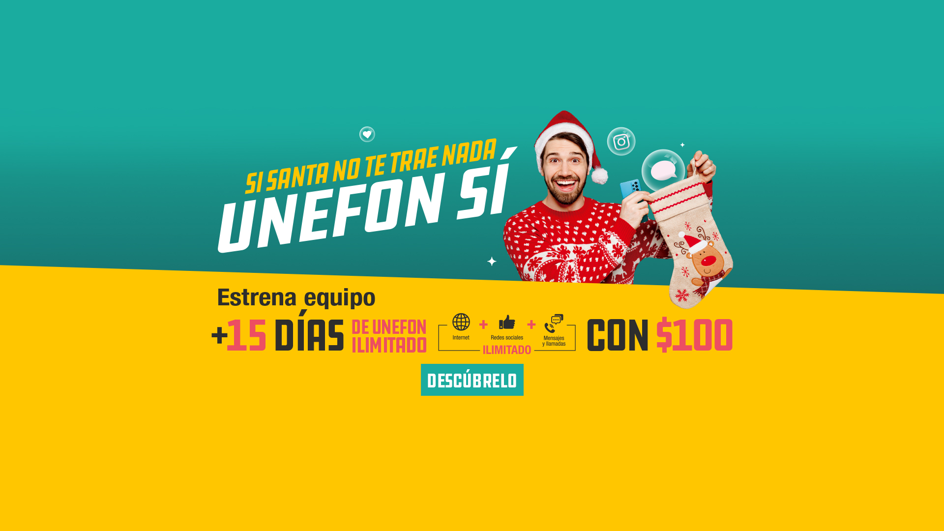 Bienvenido a Unefon – Ahora tus recargas duran más días.